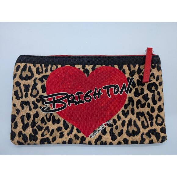 Brighton | Bags | Brighton 220 Red Heart Leopard Cosmetic Makeup Bag ...